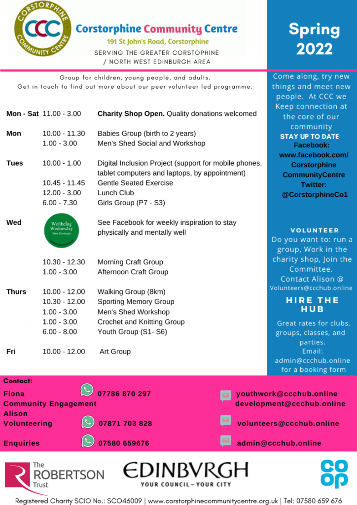 Corstorphine Community Centre’s Spring Programme – The NEN – North ...