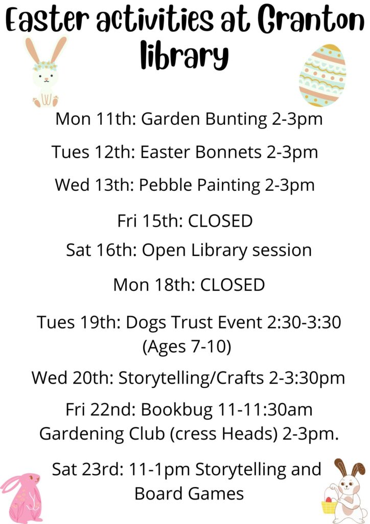 Easter activities at Granton Library – The NEN – North Edinburgh News