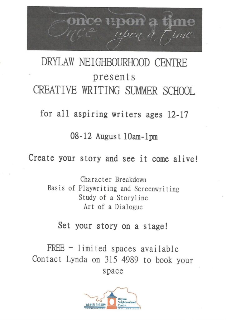 Creative Writing Summer School at Drylaw Neighbourhood Centre – The NEN ...