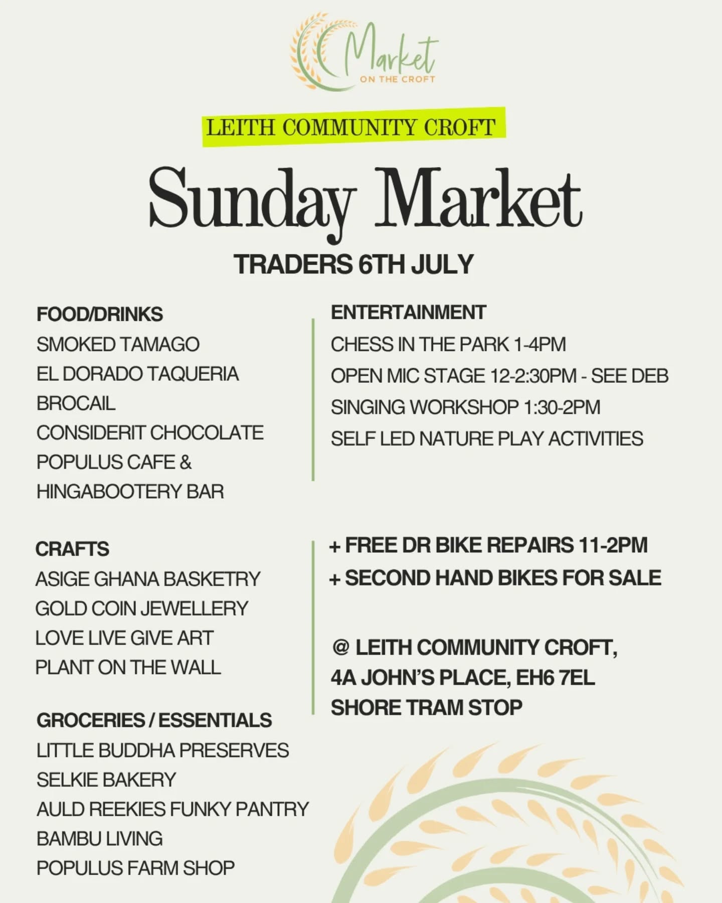 Tomorrow: Sunday Market returns at Leith Community Croft – The NEN ...