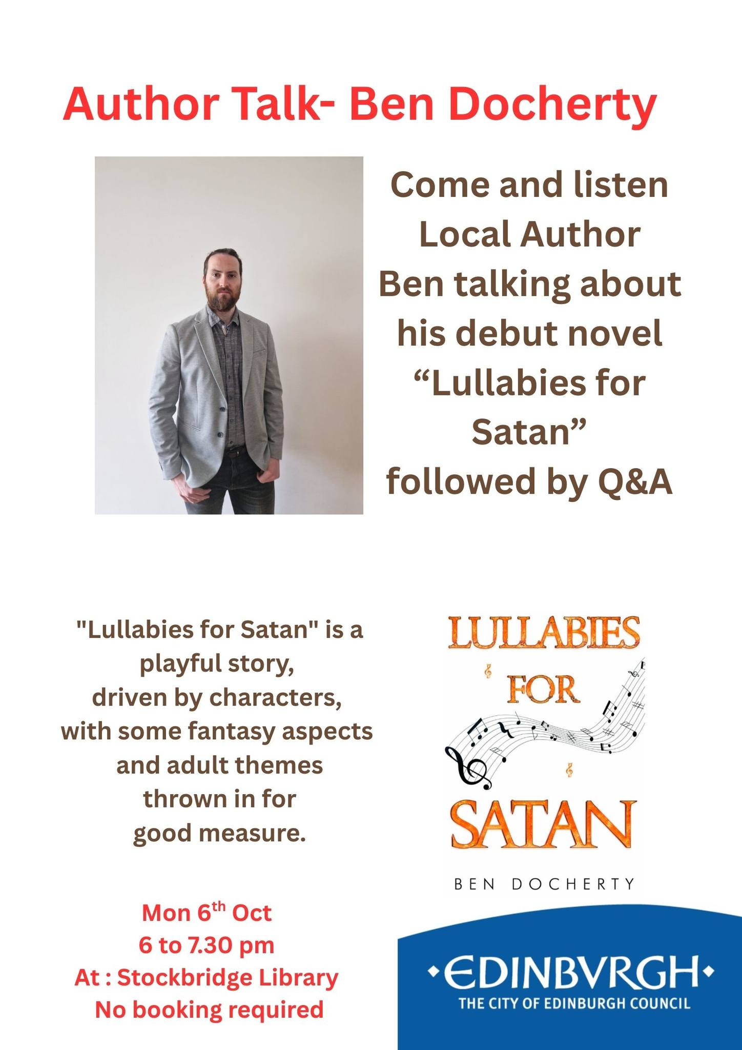 Author talk at Stockbridge Library – The NEN – North Edinburgh News