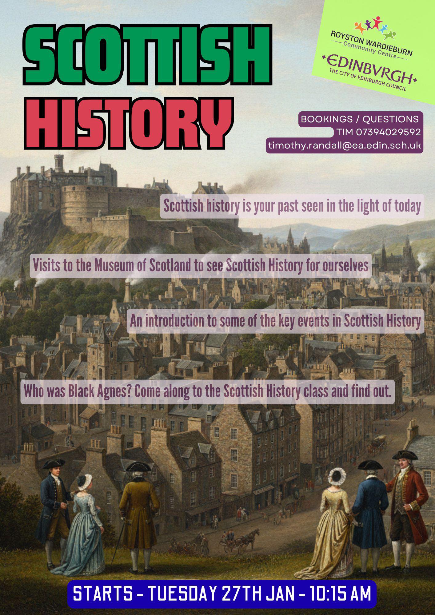 Tomorrow: Scottish History at Royston Wardieburn Community Centre – The ...